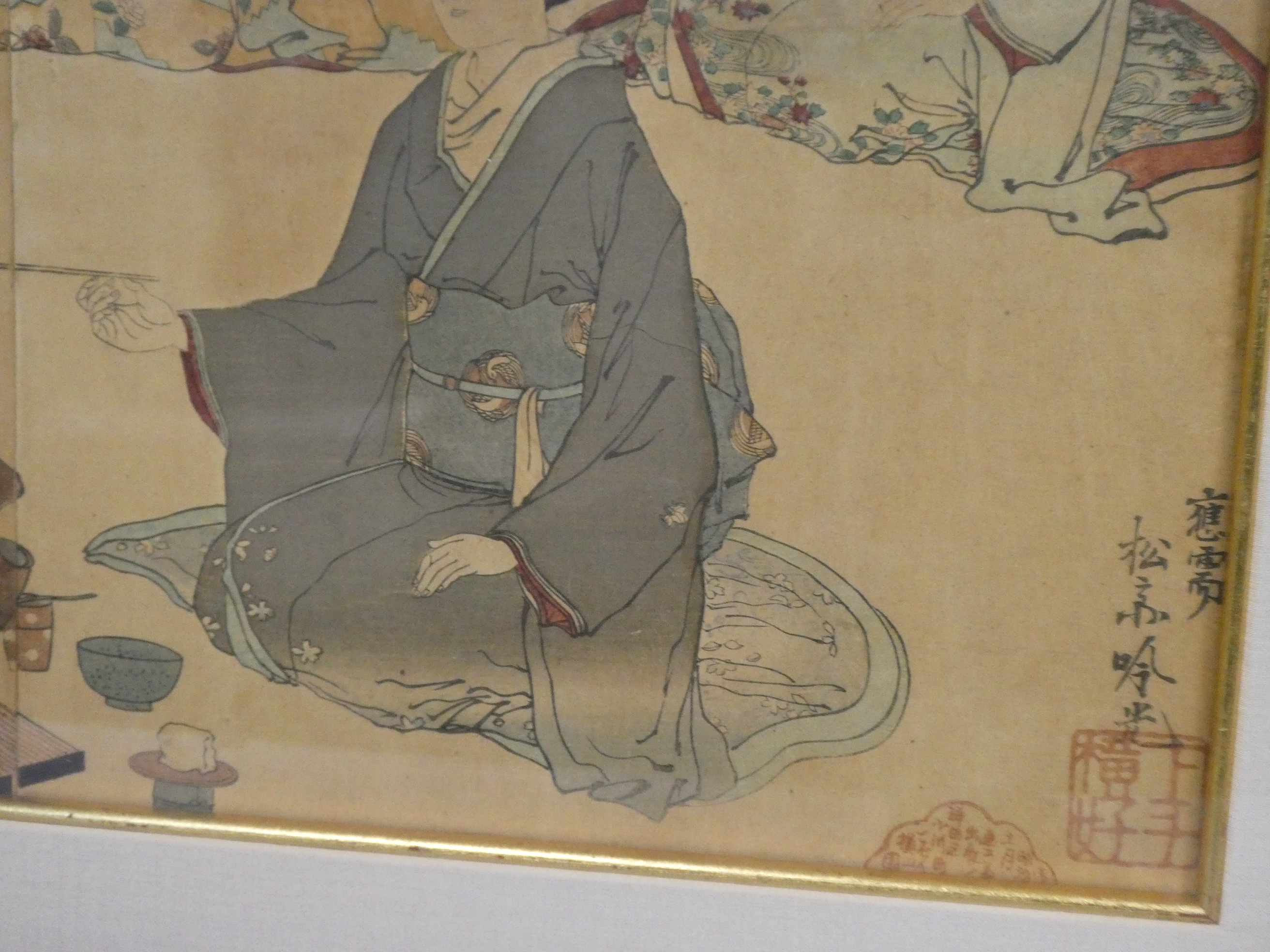 Original 19th Century Adachi Ginko Japanese Woodblock Print Triptych ...