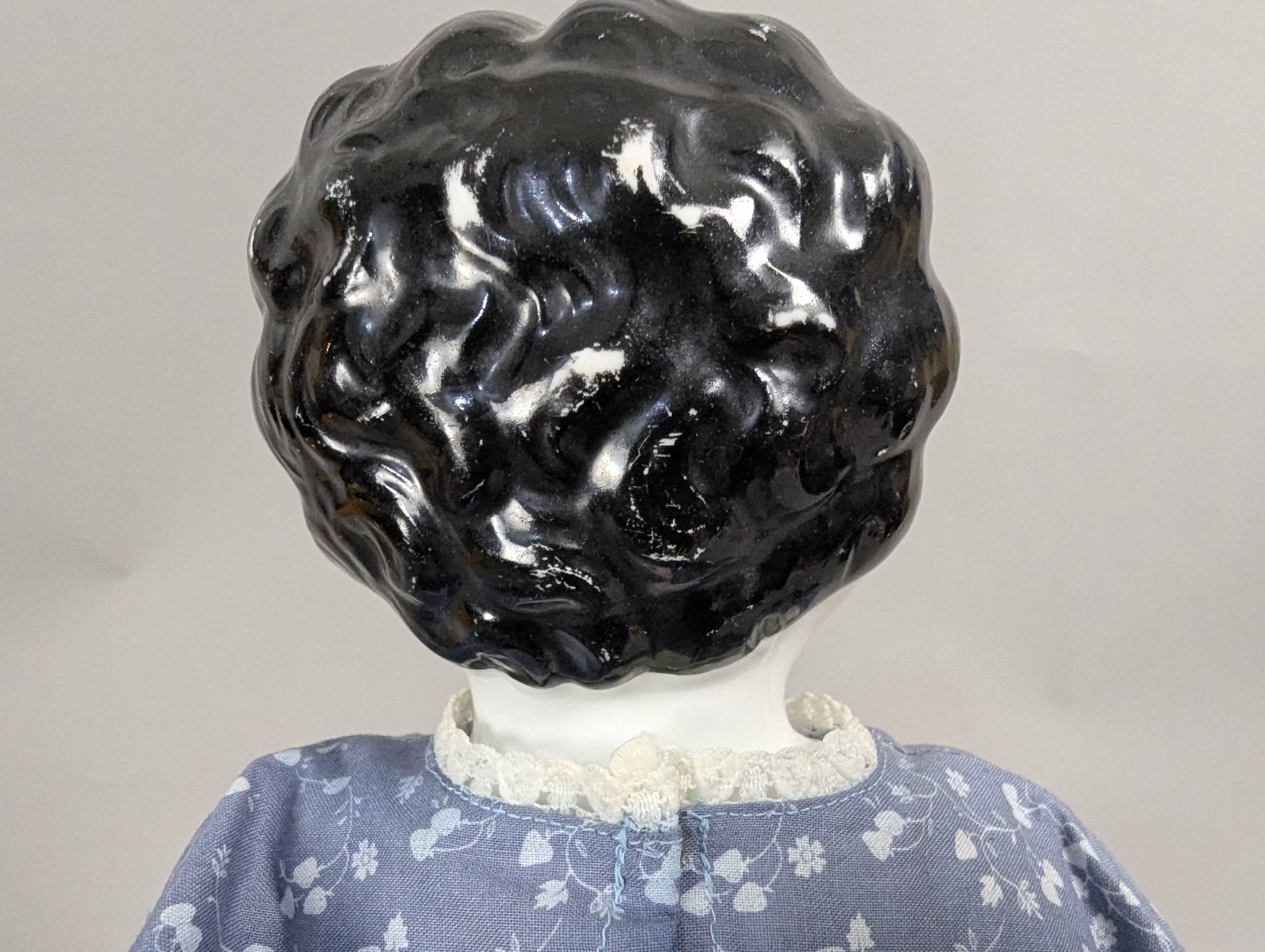 German China Head Doll in Victorian-Style Dress with Porcelain Features ...