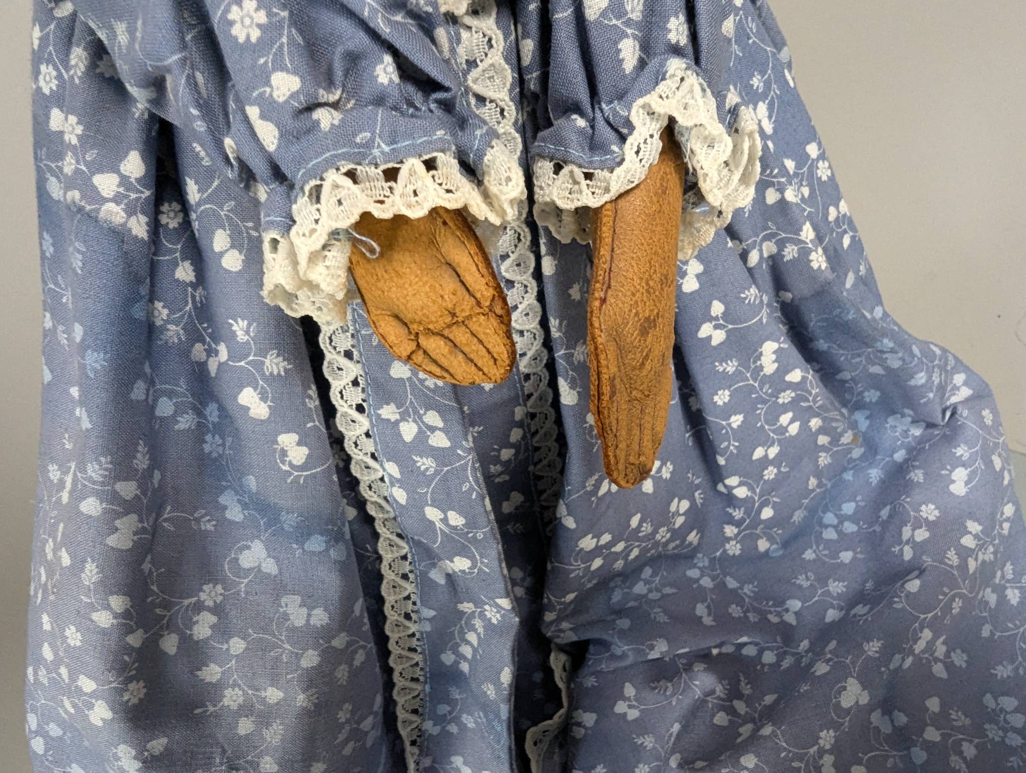 German China Head Doll in Victorian-Style Dress with Porcelain Features ...