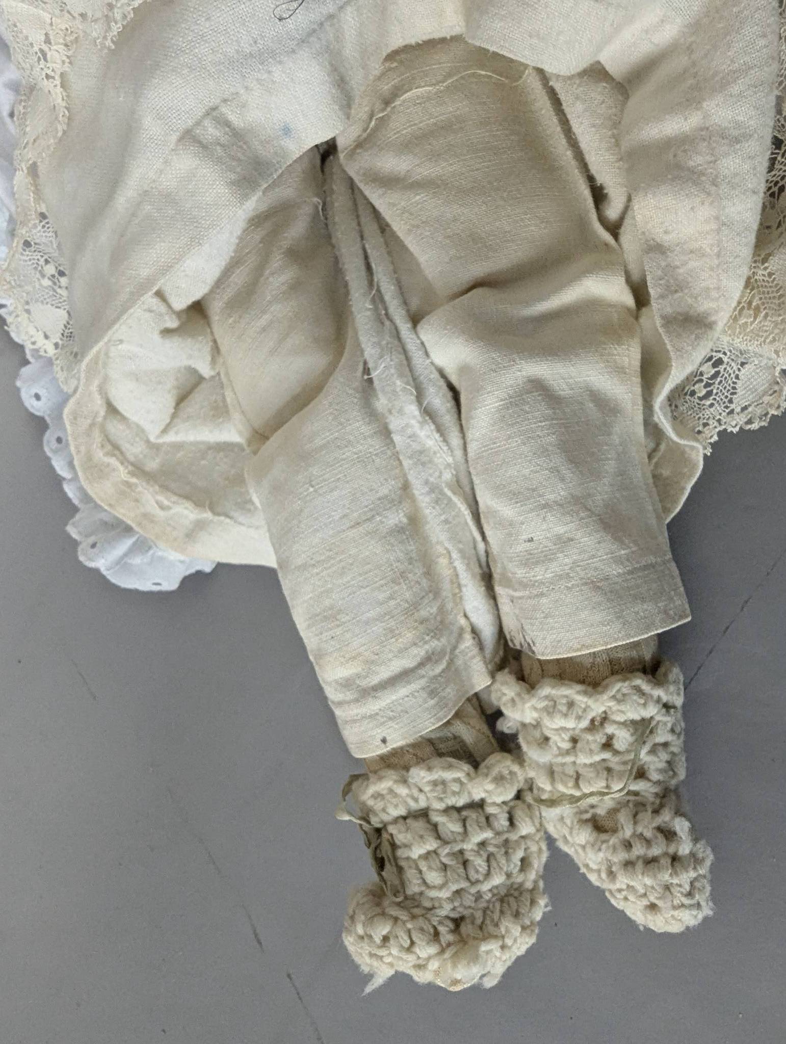 German China Head Doll in Victorian-Style Dress with Porcelain Features ...